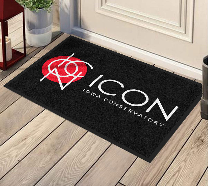 icon residence hall mats Black New Logo: 2 X 3 - Rubber Backed Carpeted ...